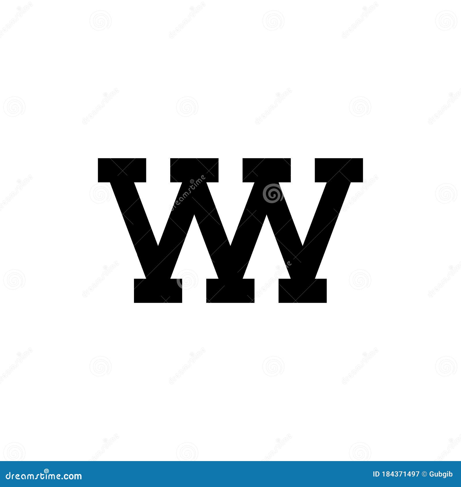 Black Letter VW WV Initial Logo Icon Stock Vector - Illustration of ...