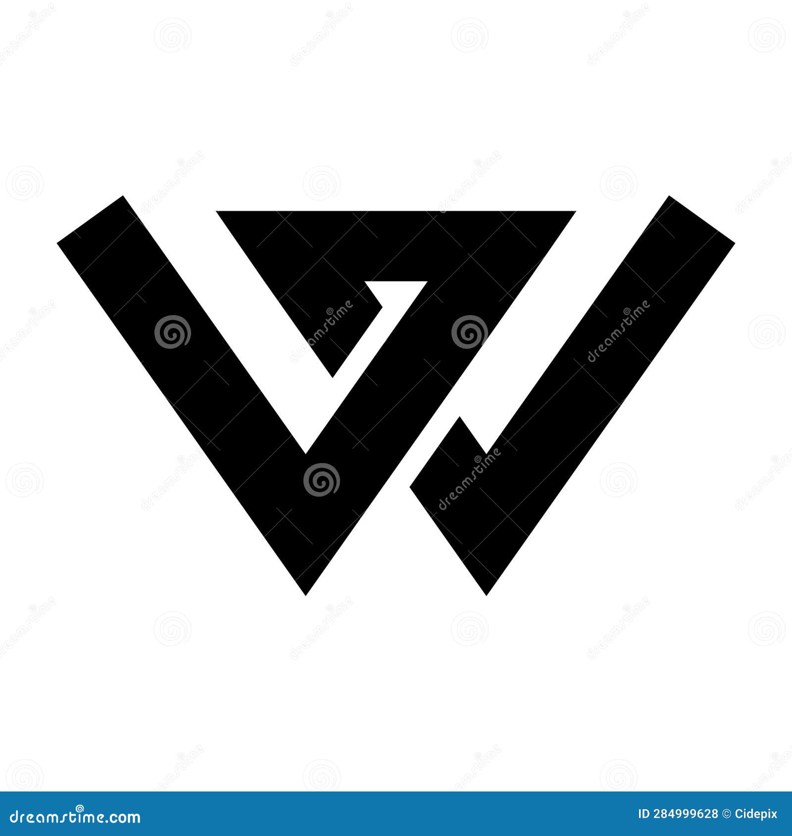 Black Letter W Icon with Intersecting Lines Stock Vector - Illustration ...