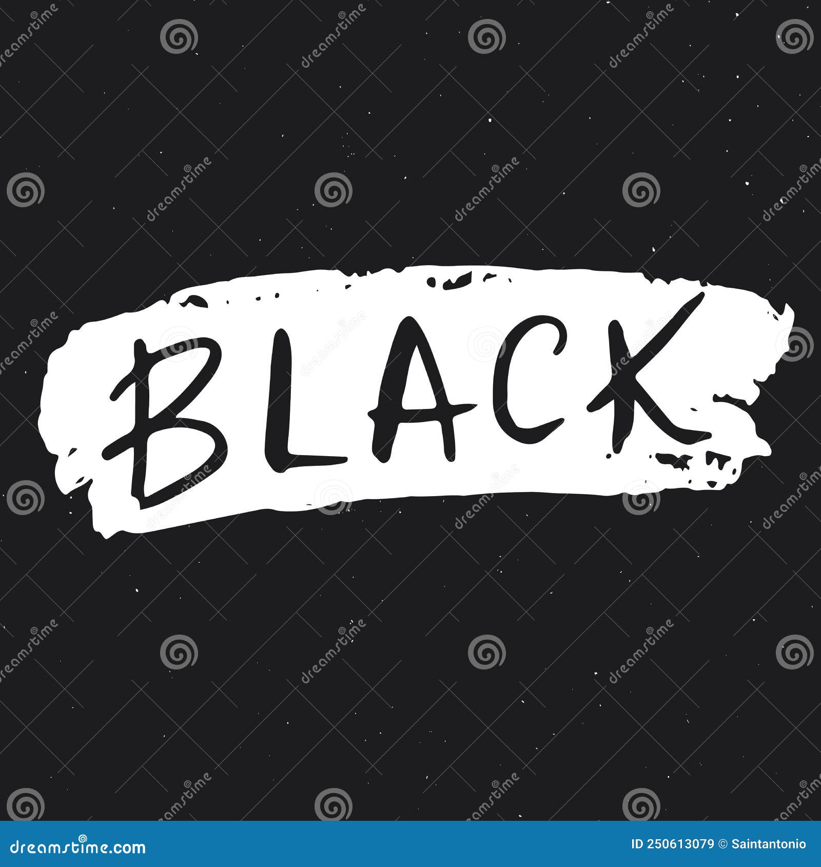 Black Lettering Word, Textured Calligraphic Sign. Vector Illustration ...