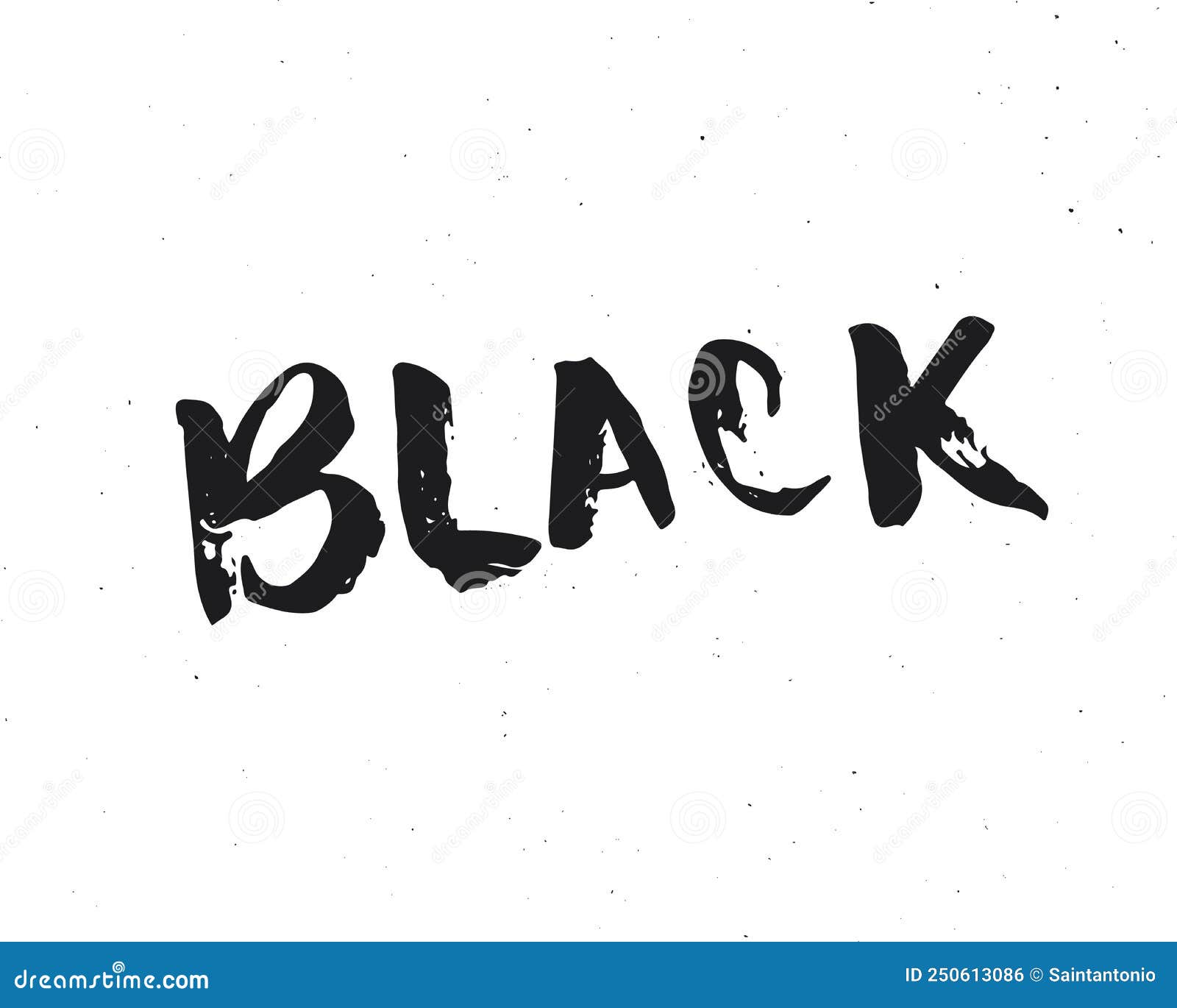 Black Lettering Word, Textured Calligraphic Sign. Vector Illustration ...