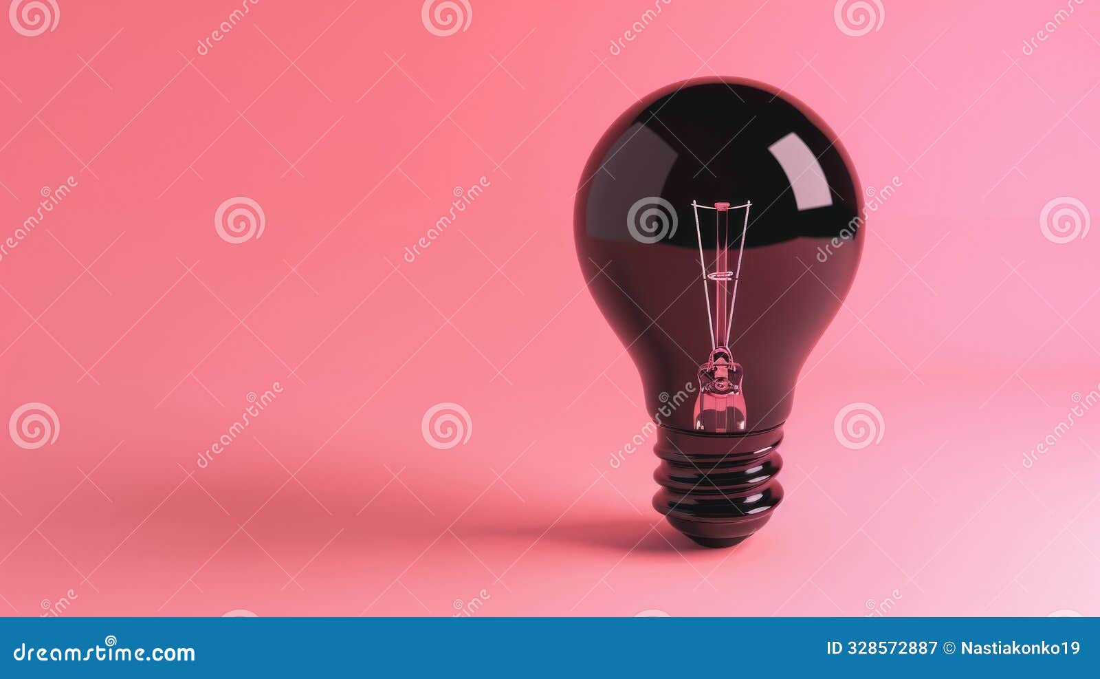 Black Light Bulb Against a Pink Background with Reflection. Creative ...