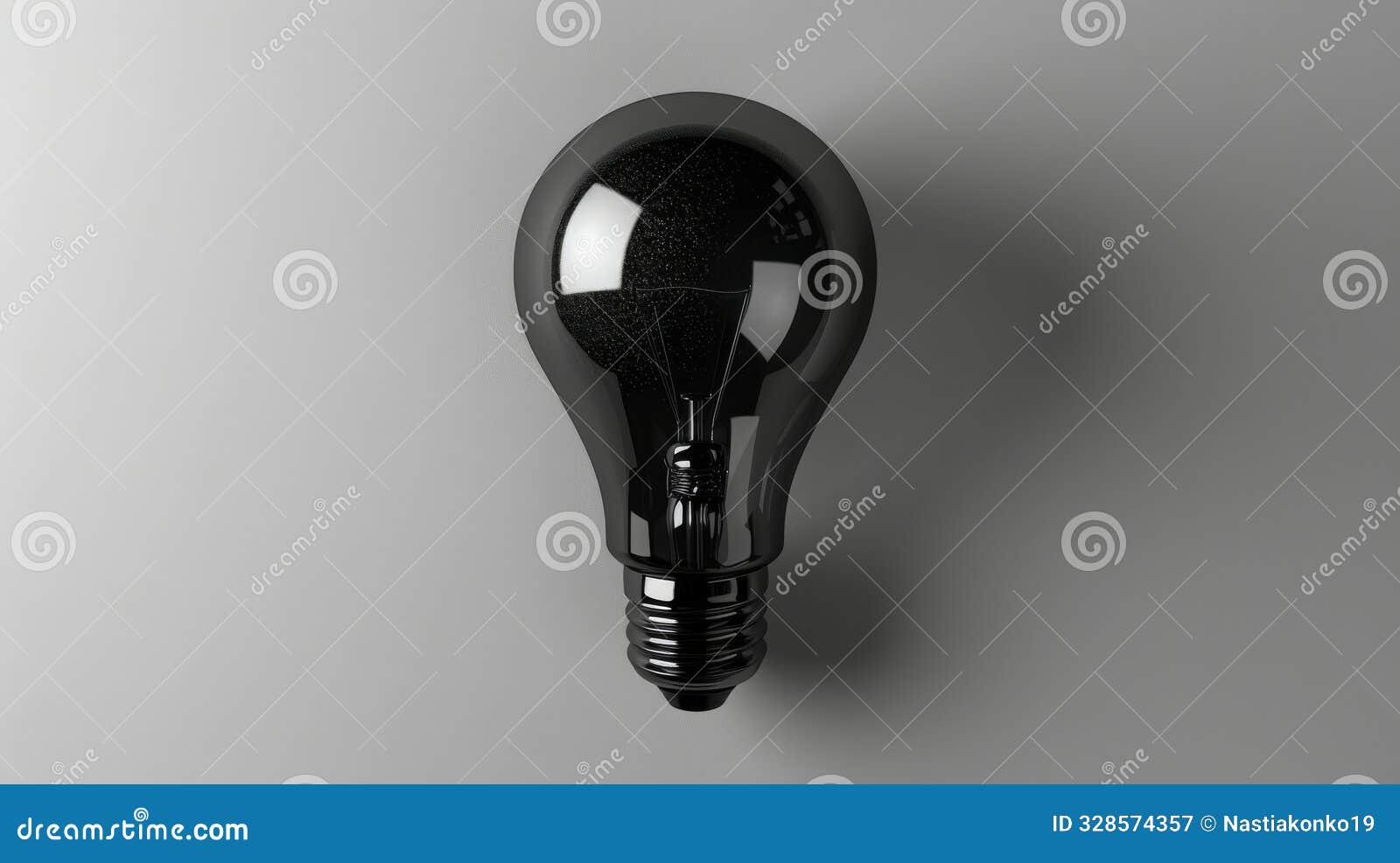Black Light Bulb on Gray Background, Minimalistic and Modern Design ...
