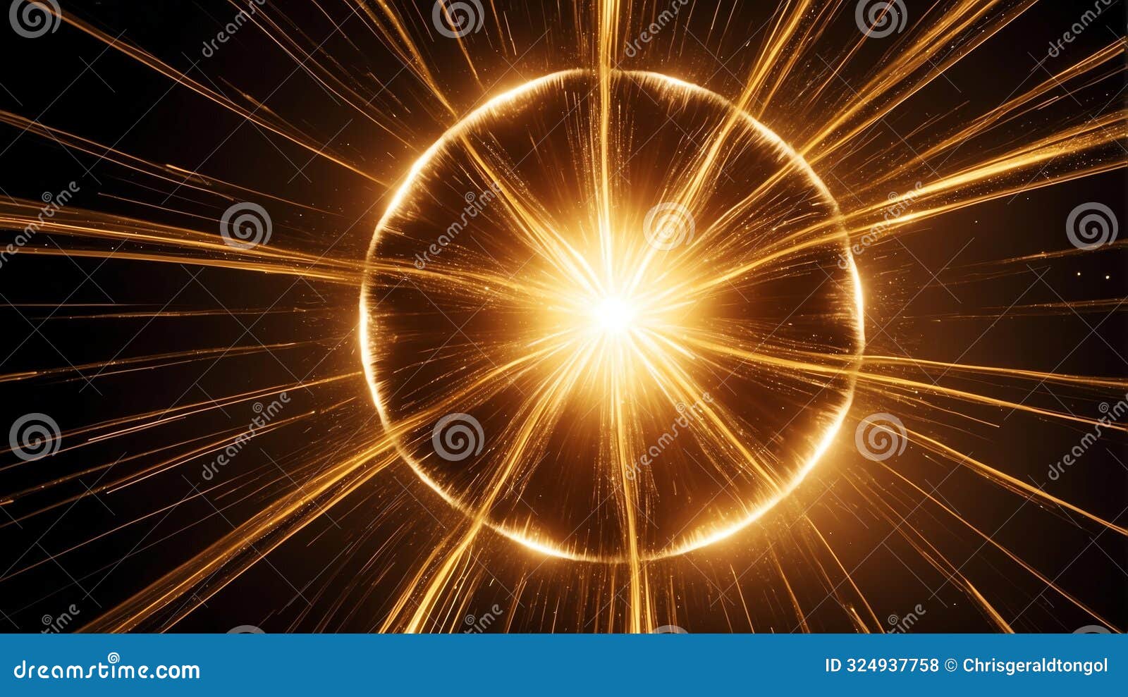 Black Light Center Radial Explosion Isolated in Gold B Ai Generated ...
