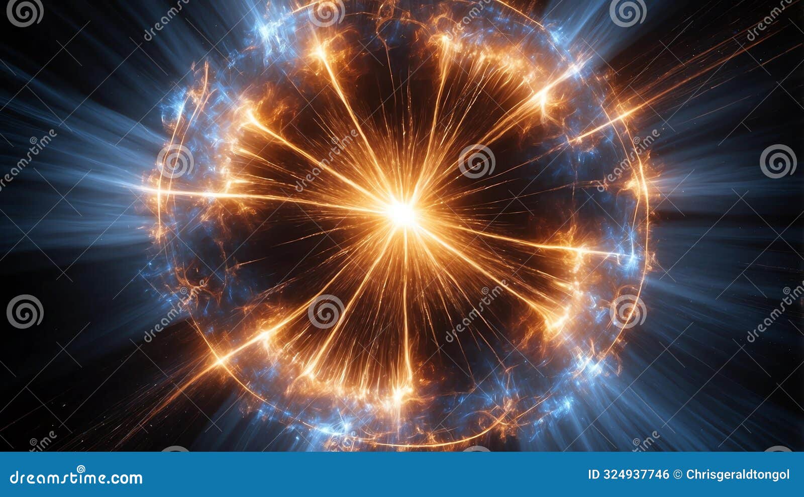Black Light Center Radial Explosion Isolated in White Ai Generated ...