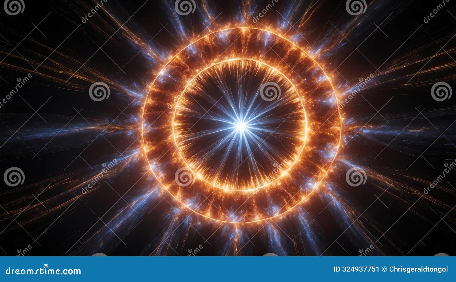 Black Light Center Radial Explosion Isolated in White Ai Generated ...