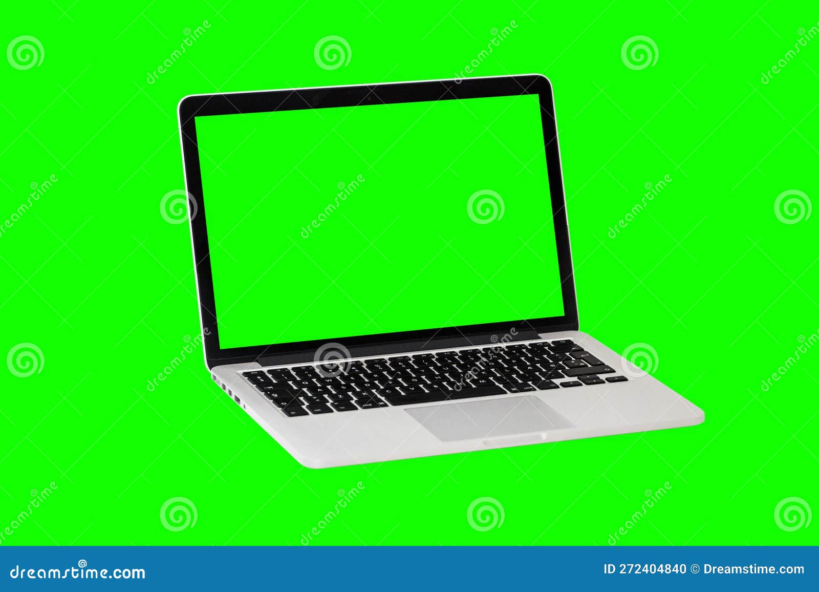 Clean Green Screen with Laptop Image Stock Photo - Image of signage ...