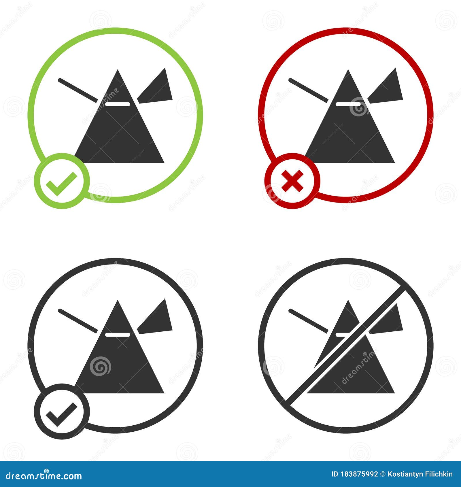 Black Light Rays in Prism Icon Isolated on White Background. Ray ...