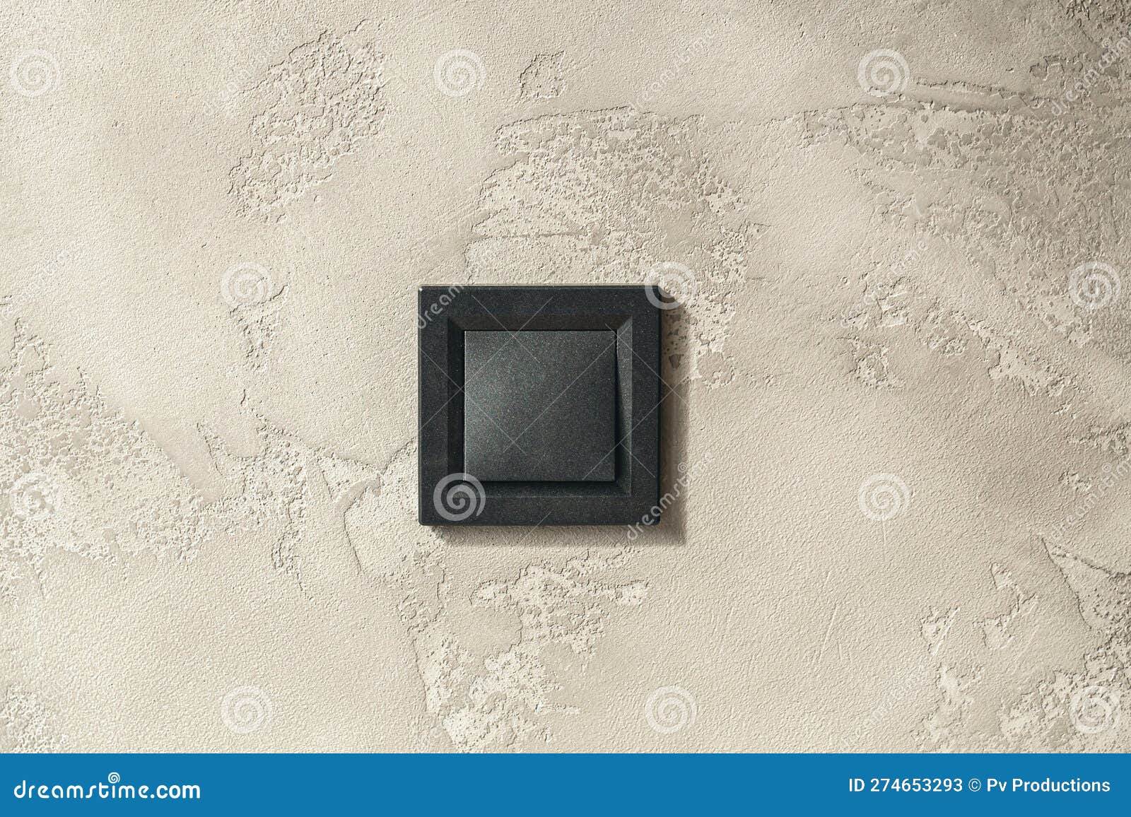 Black Light Switch on Grey Background, Close Up. Stock Image - Image of ...