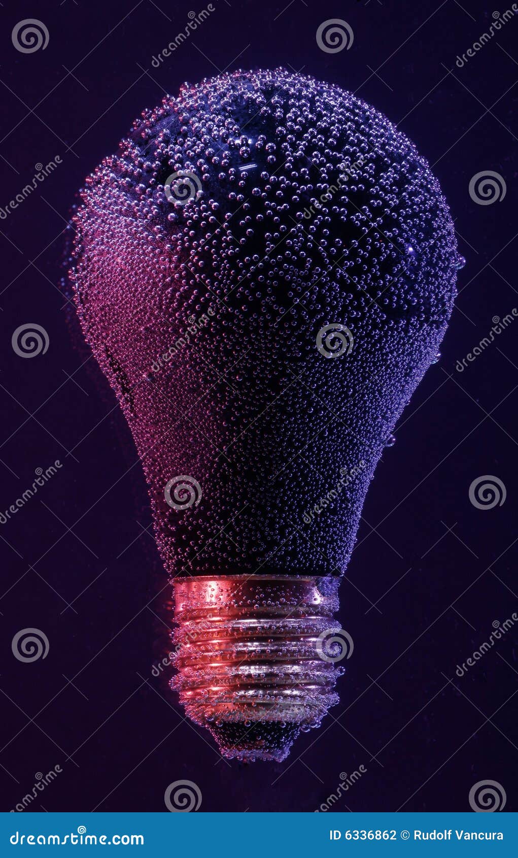 Black Lightbulb with Bubbles Stock Photo - Image of illumination, tiny ...