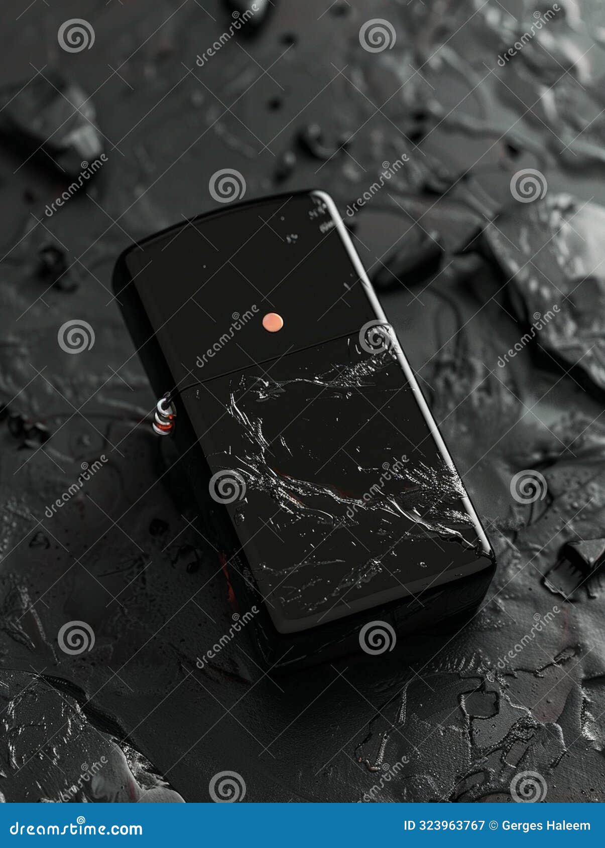 Black Lighter on a Dark Surface Stock Illustration - Illustration of ...