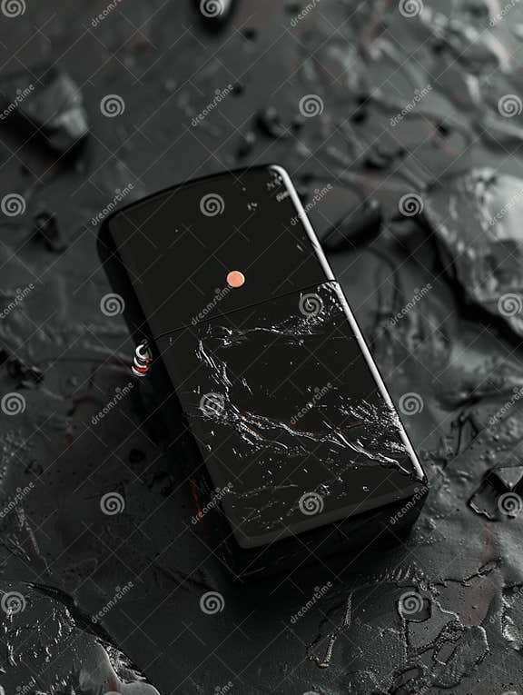 Black Lighter on a Dark Surface Stock Illustration - Illustration of ...