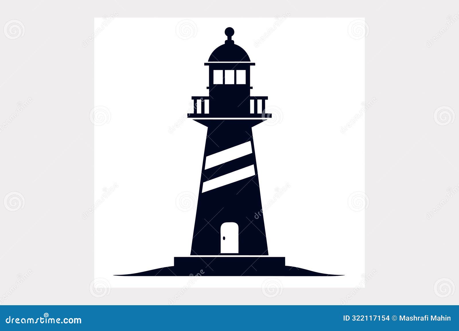 Black Lighthouse Silhouette Vector Illustration Stock Vector ...