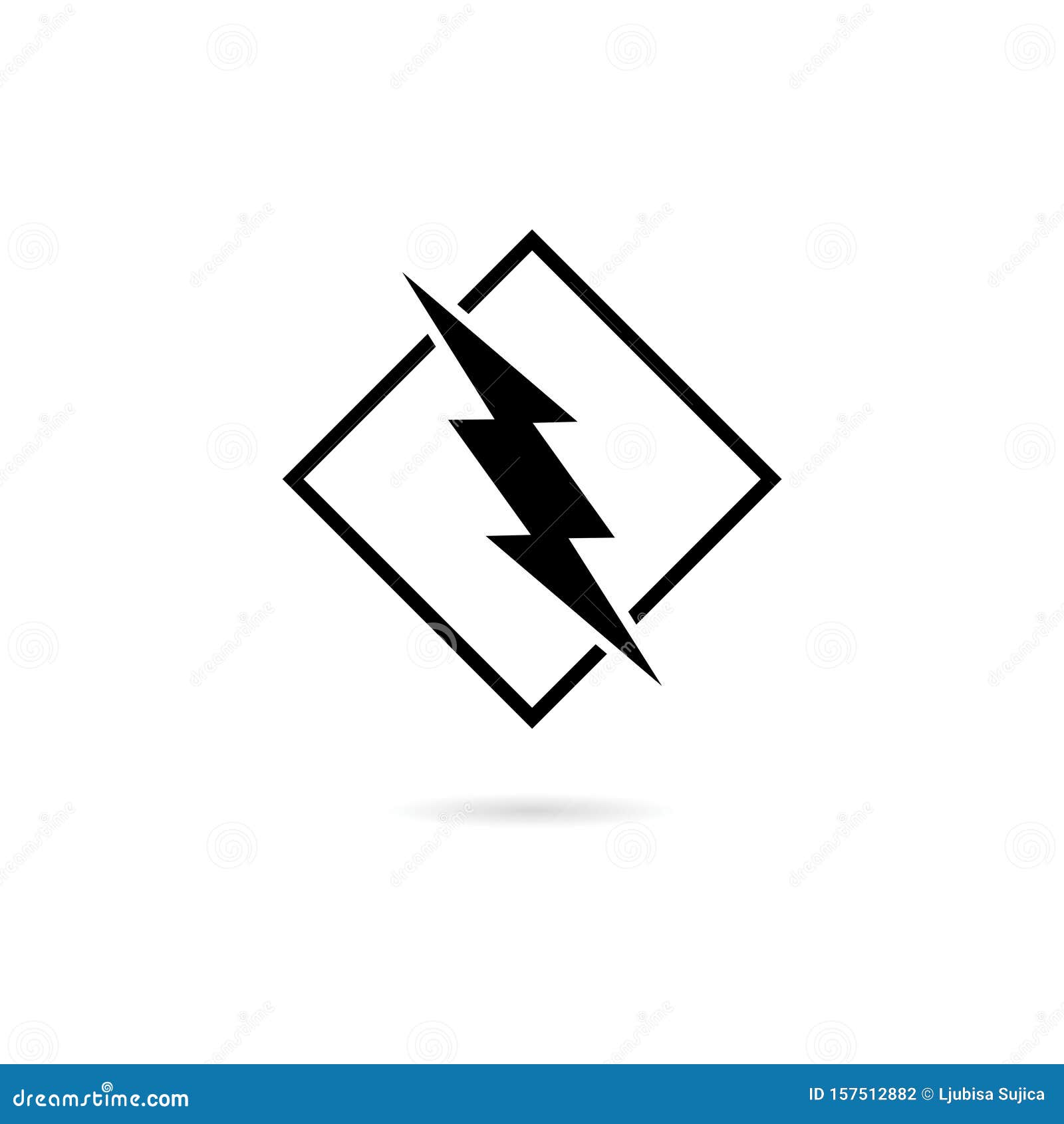 Black Lightning Bolt in Vertical Position Icon Stock Vector ...