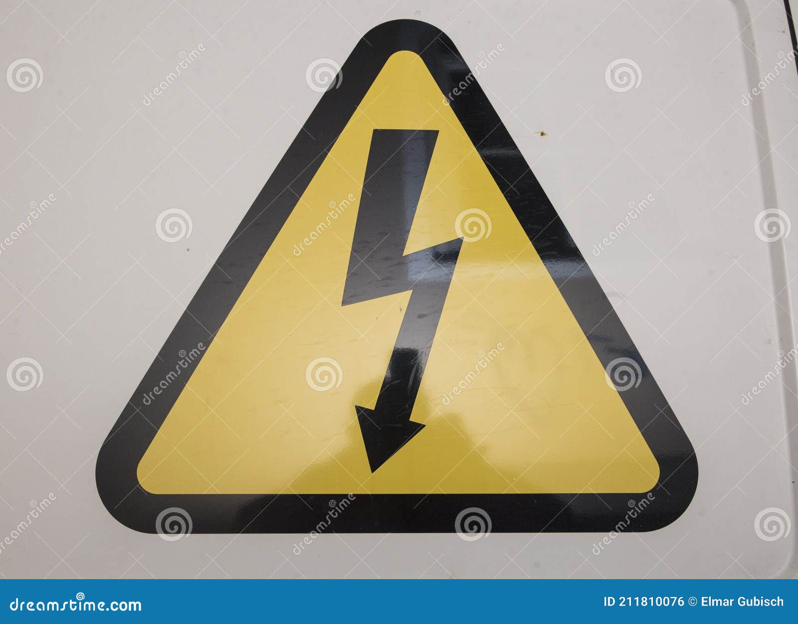 A Black Lightning Symbol on Yellow Background Stock Photo - Image of ...