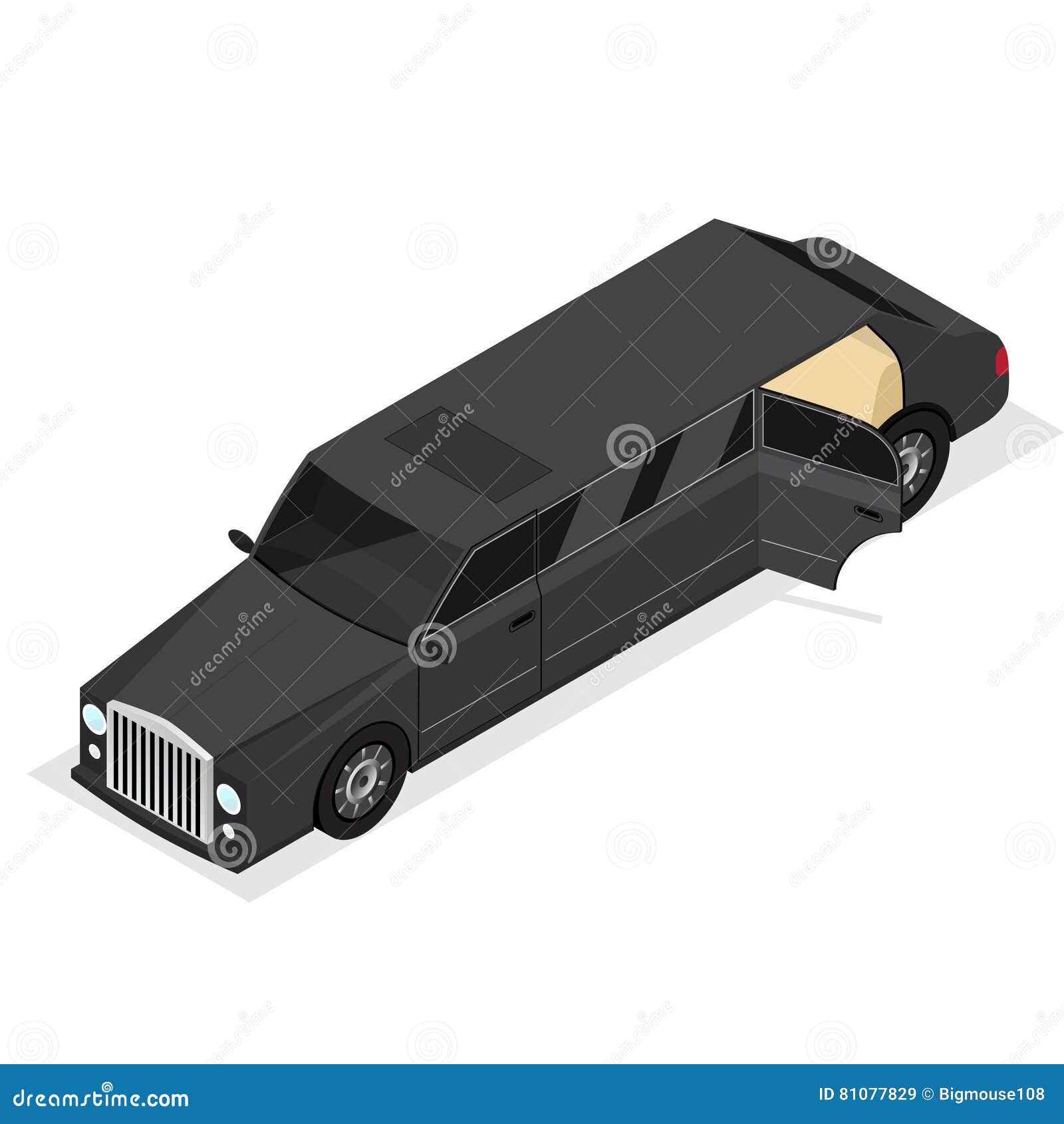 Black Limousine Luxury Vip Car Isometric View. Vector Stock Vector ...