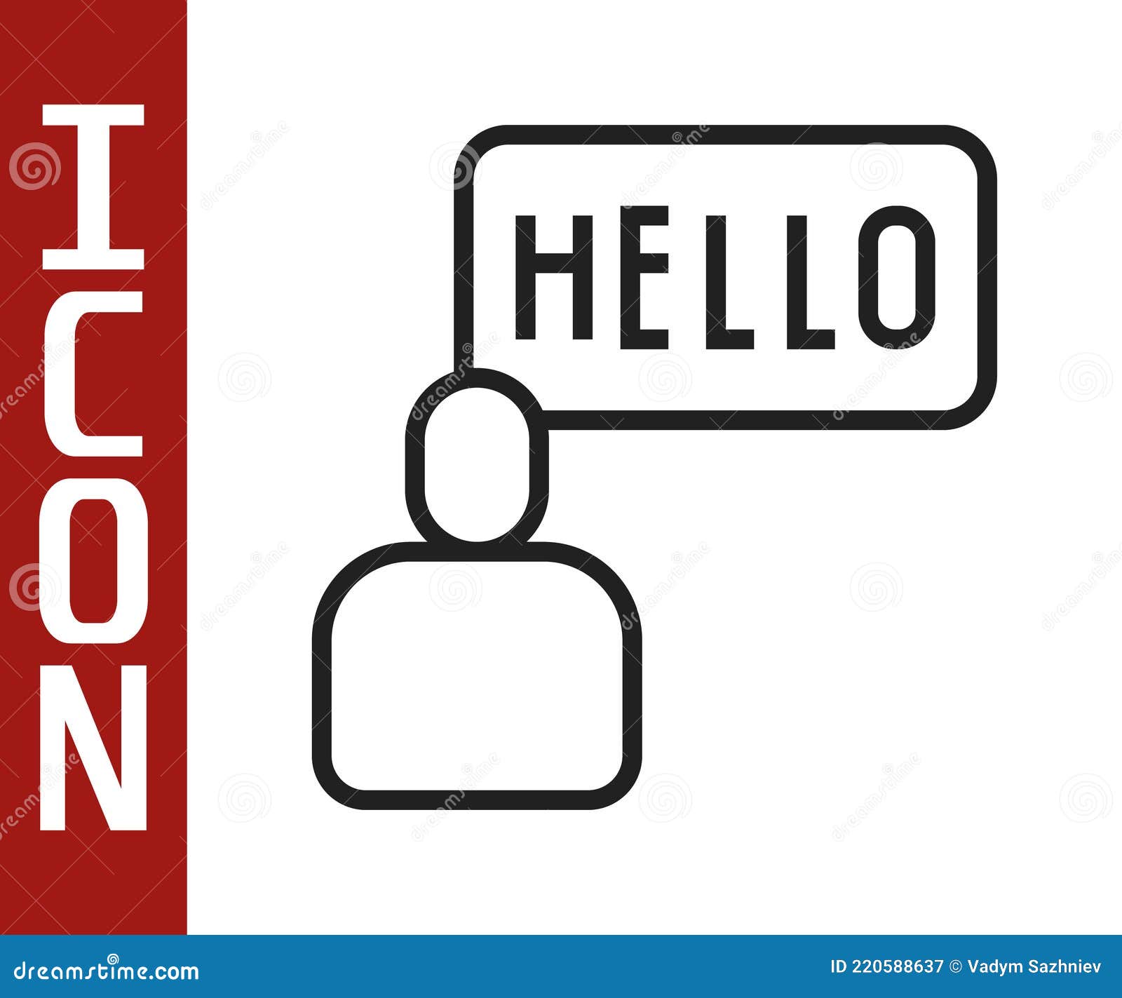 Black Line Acquaintance Icon Isolated on White Background. Vector Stock ...