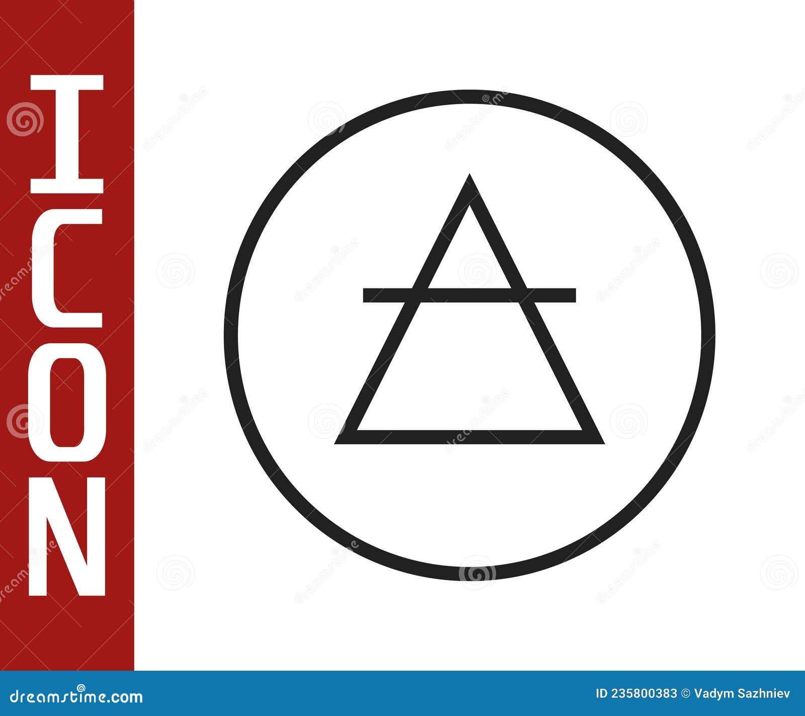 Black Line Air Element of the Symbol Alchemy Icon Isolated on White ...