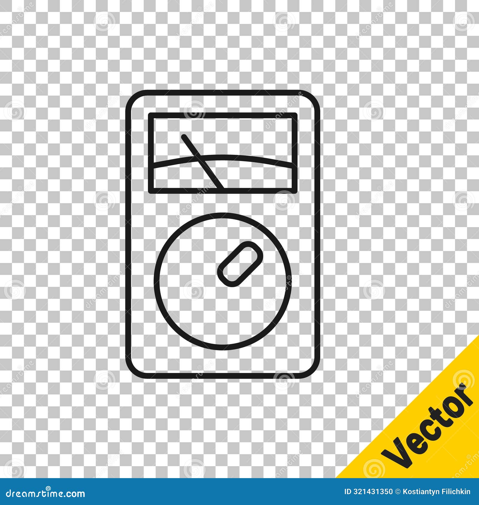 Black Line Ampere Meter, Multimeter, Voltmeter Icon Isolated On ... Black Line Ampere Meter, Multimeter, Voltmeter Icon Isolated On ...