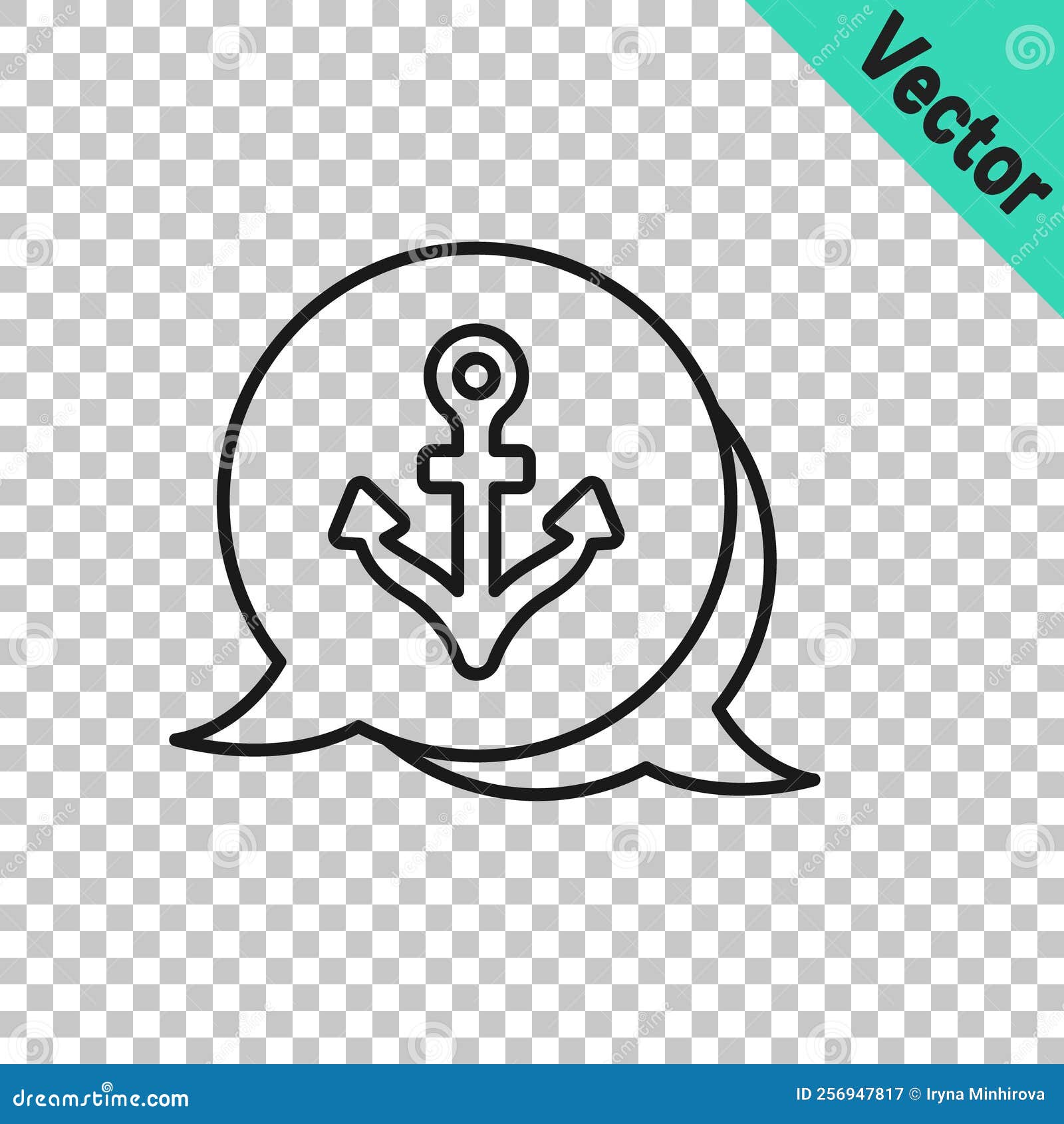Black Line Anchor Icon Isolated on Transparent Background. Vector Stock ... Black Line Anchor Icon Isolated on Transparent Background. Vector Stock ...