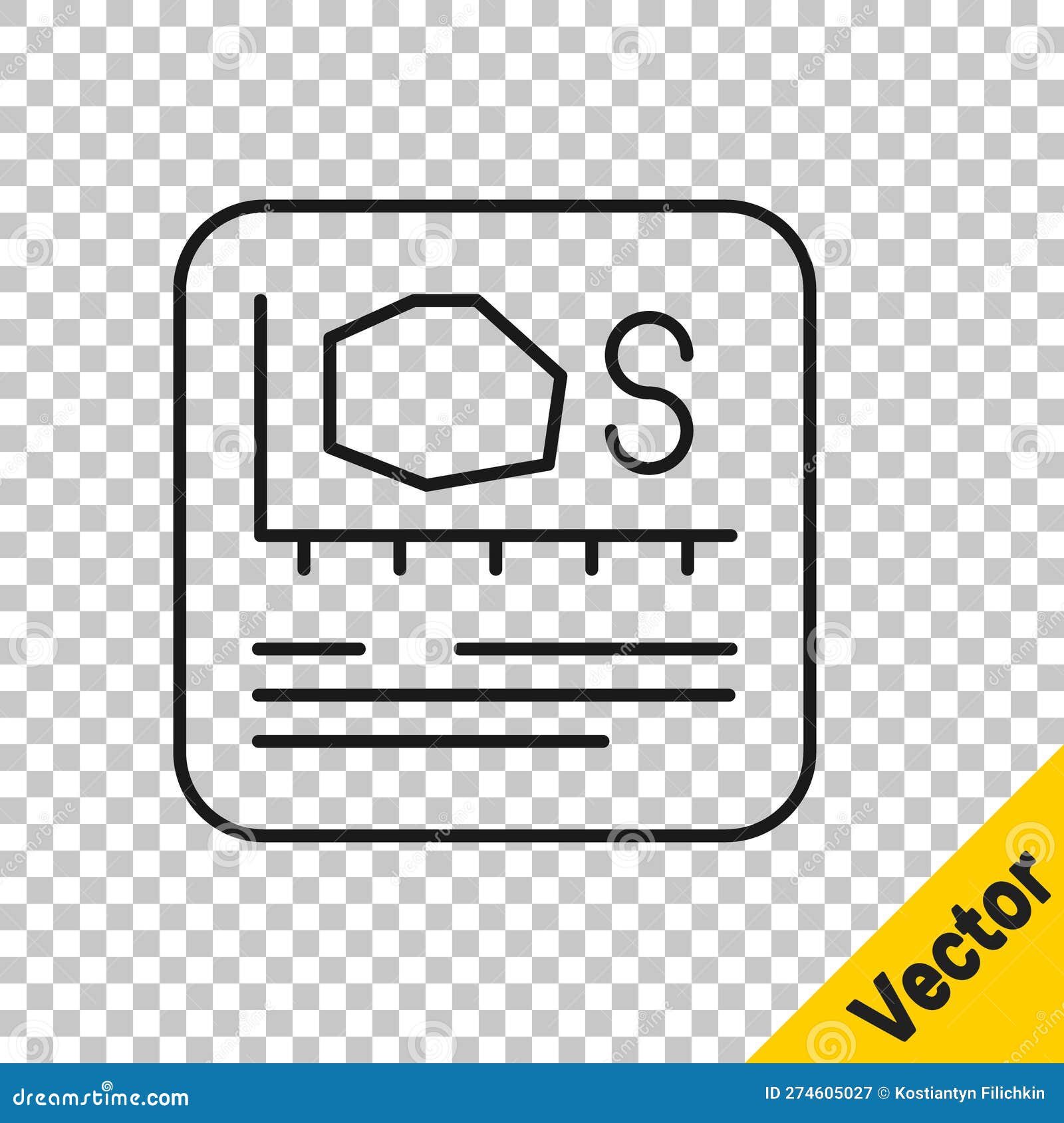 Black Line Area Measurement Icon Isolated on Transparent Background ...