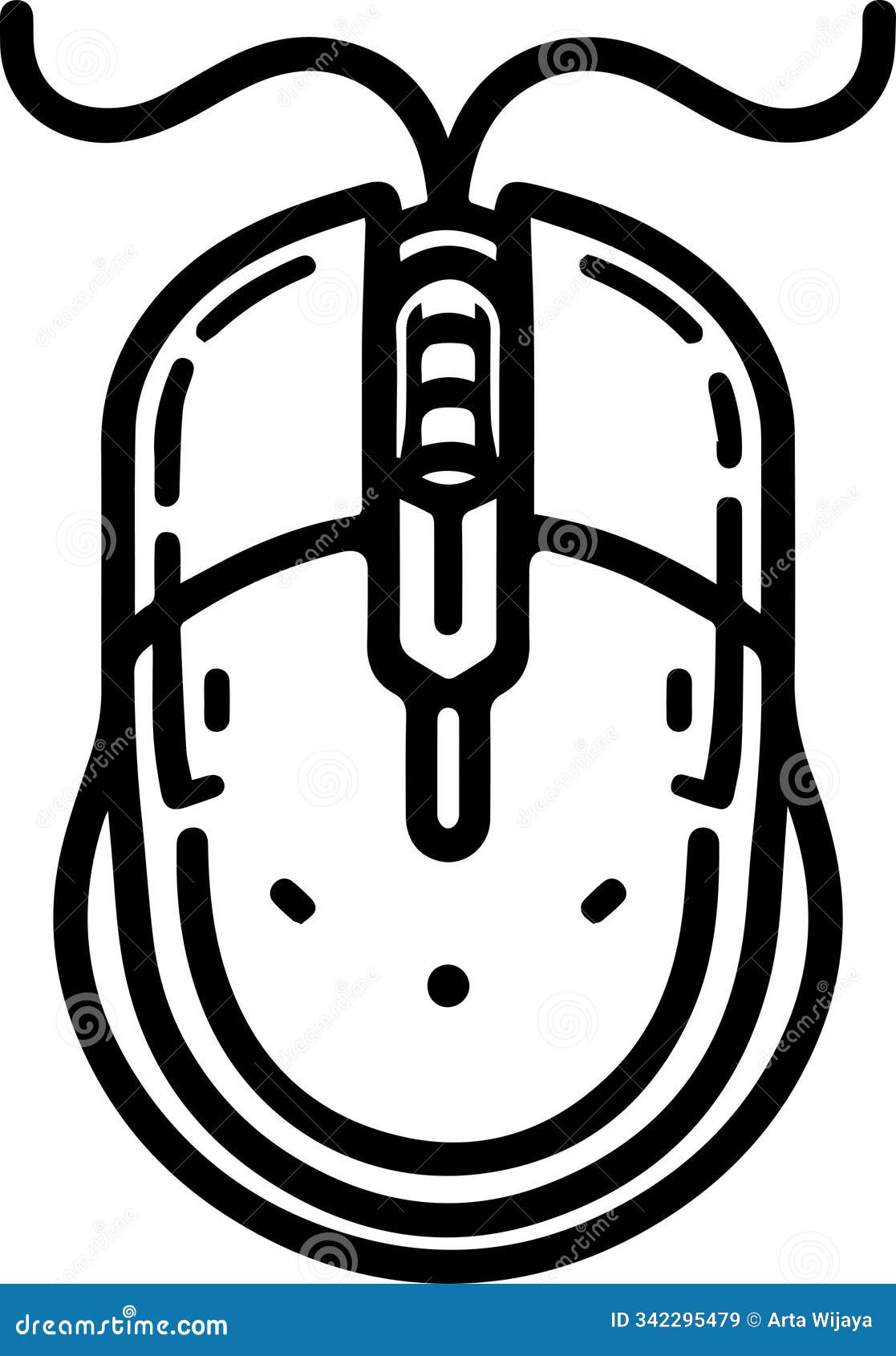 Black Line Art Gaming Mouse Electronic Device Art Hand Drawn ...