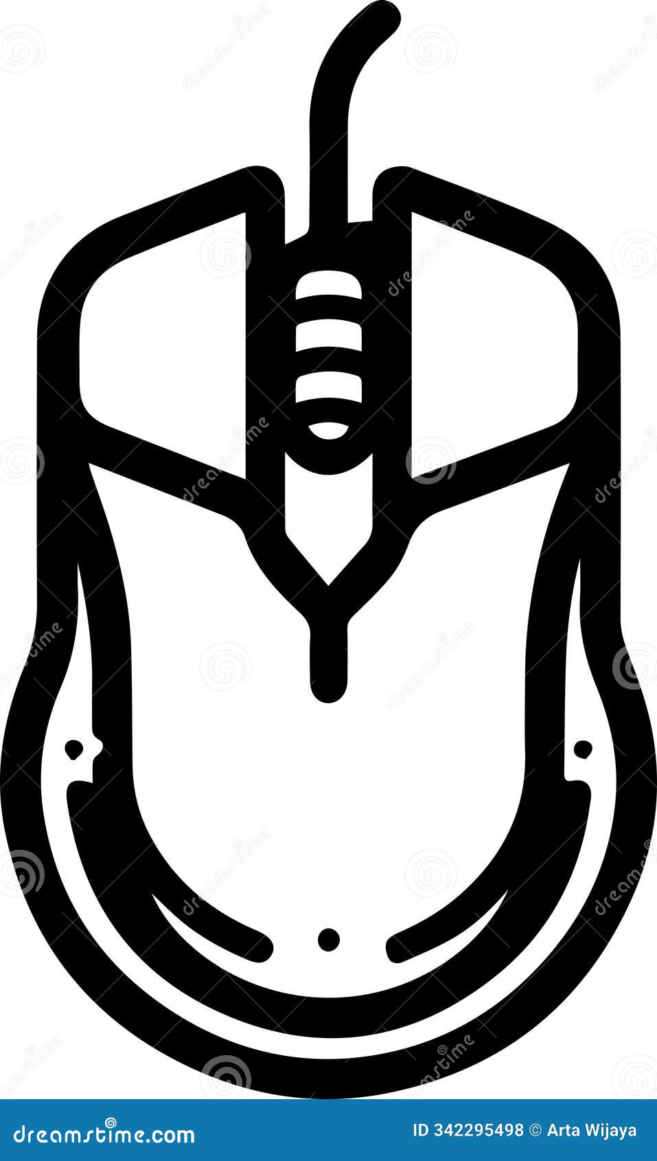 Black Line Art Gaming Mouse Electronic Device Art Hand Drawn ...