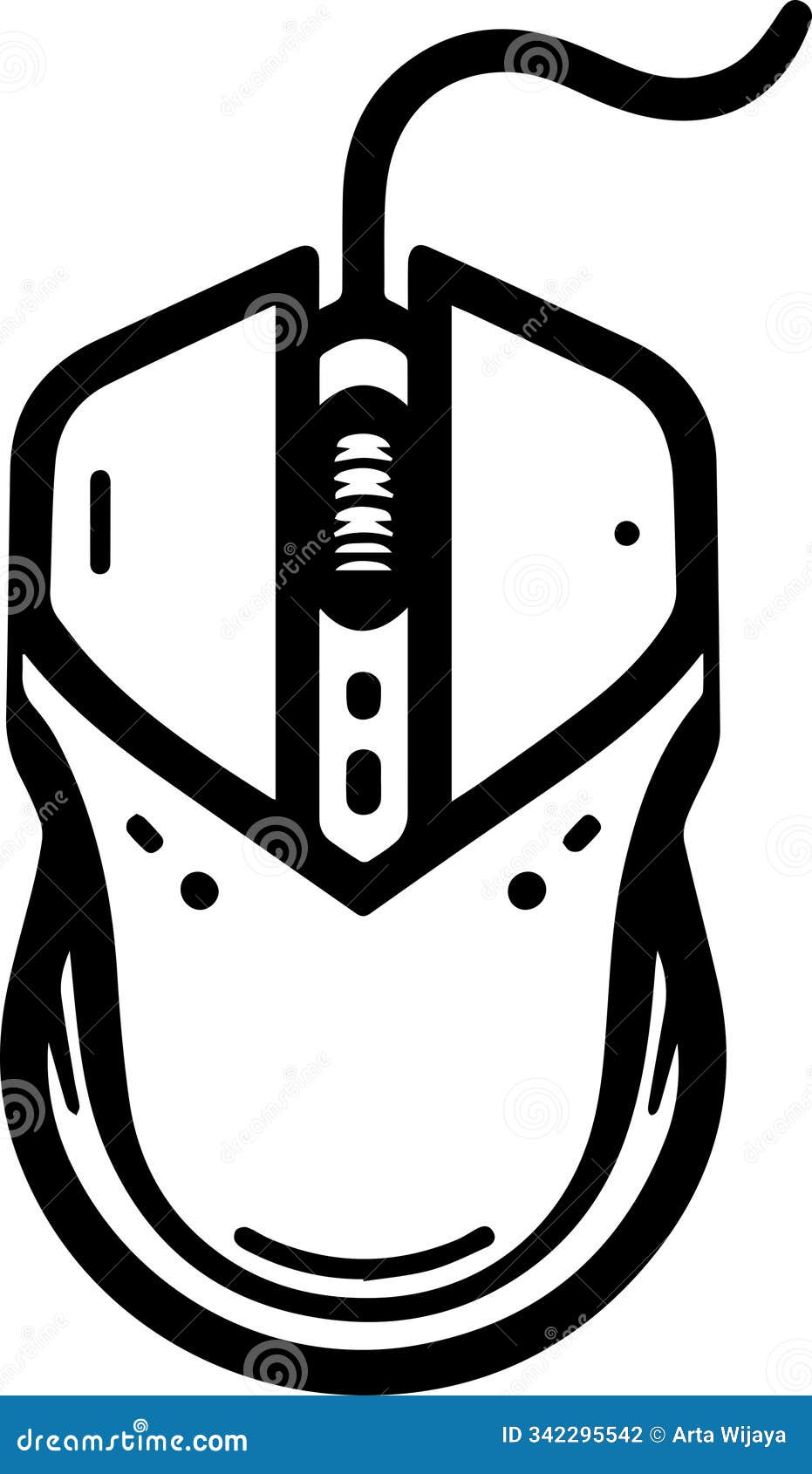 Black Line Art Gaming Mouse Electronic Device Art Hand Drawn ...