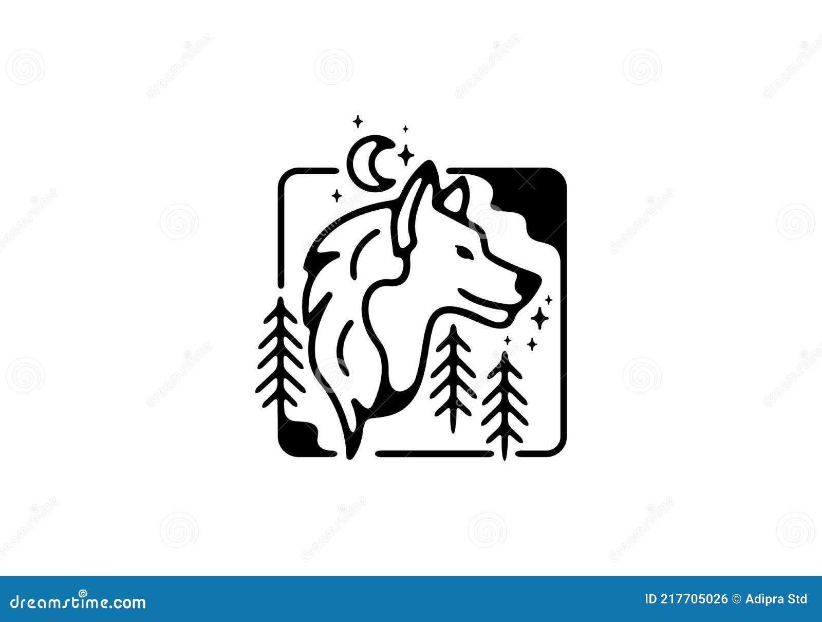 Wolf Box Shape Vector Logo Template | CartoonDealer.com #132631772