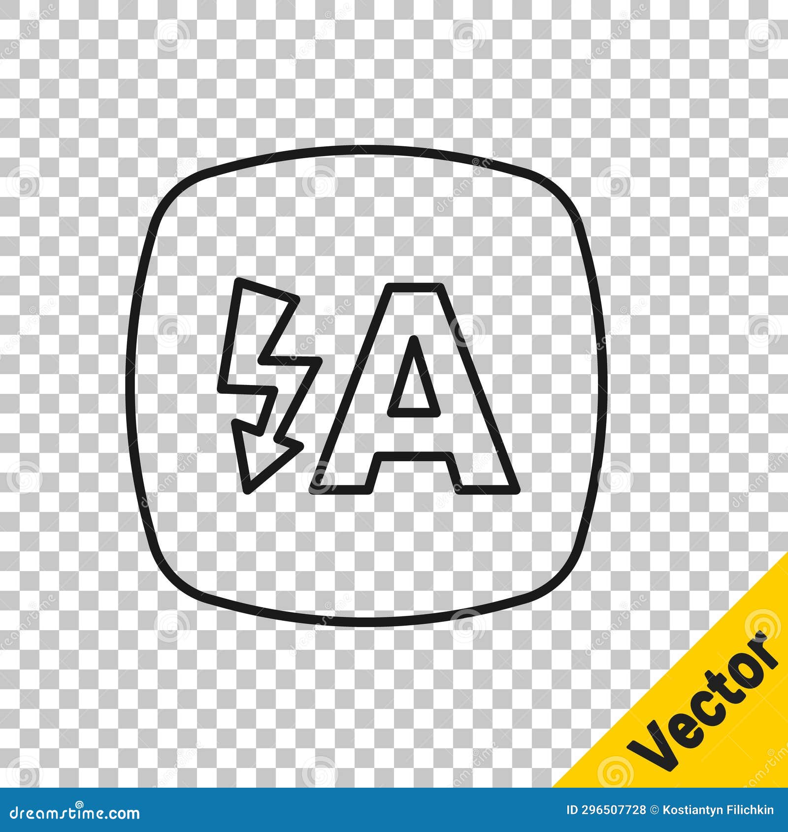 Black Line Auto Flash Icon Isolated on Transparent Background ...