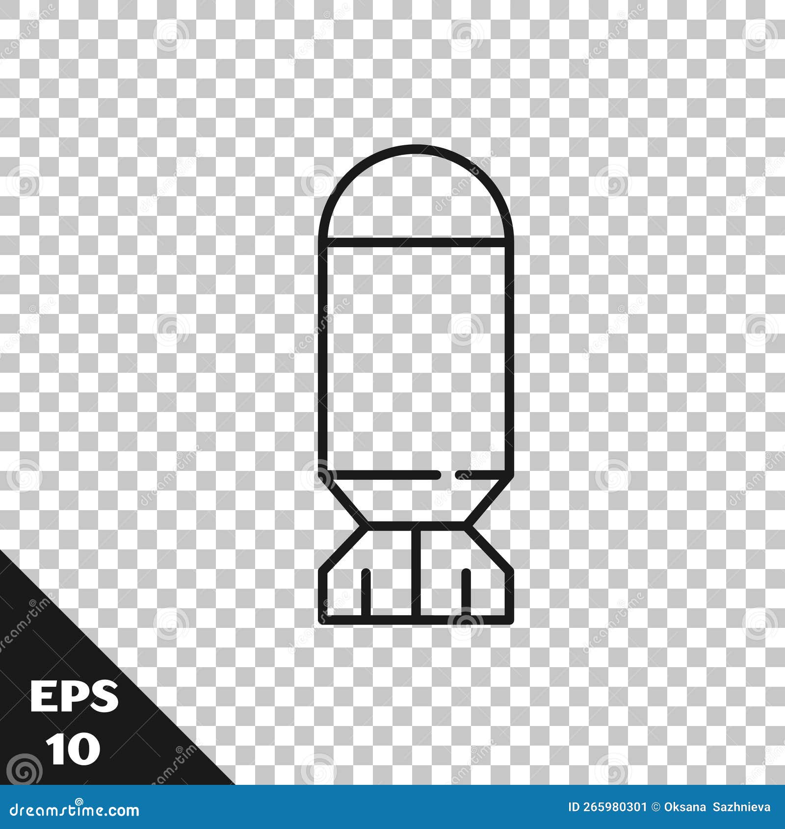 Black Line Aviation Bomb Icon Isolated on Transparent Background ...