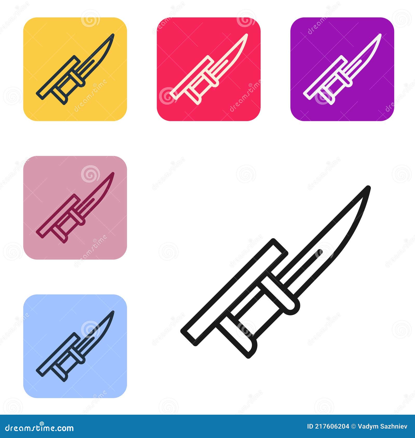 Two Color Bayonet On Rifle Vector Icon From Army And War Concept ... Two Color Bayonet On Rifle Vector Icon From Army And War Concept ...
