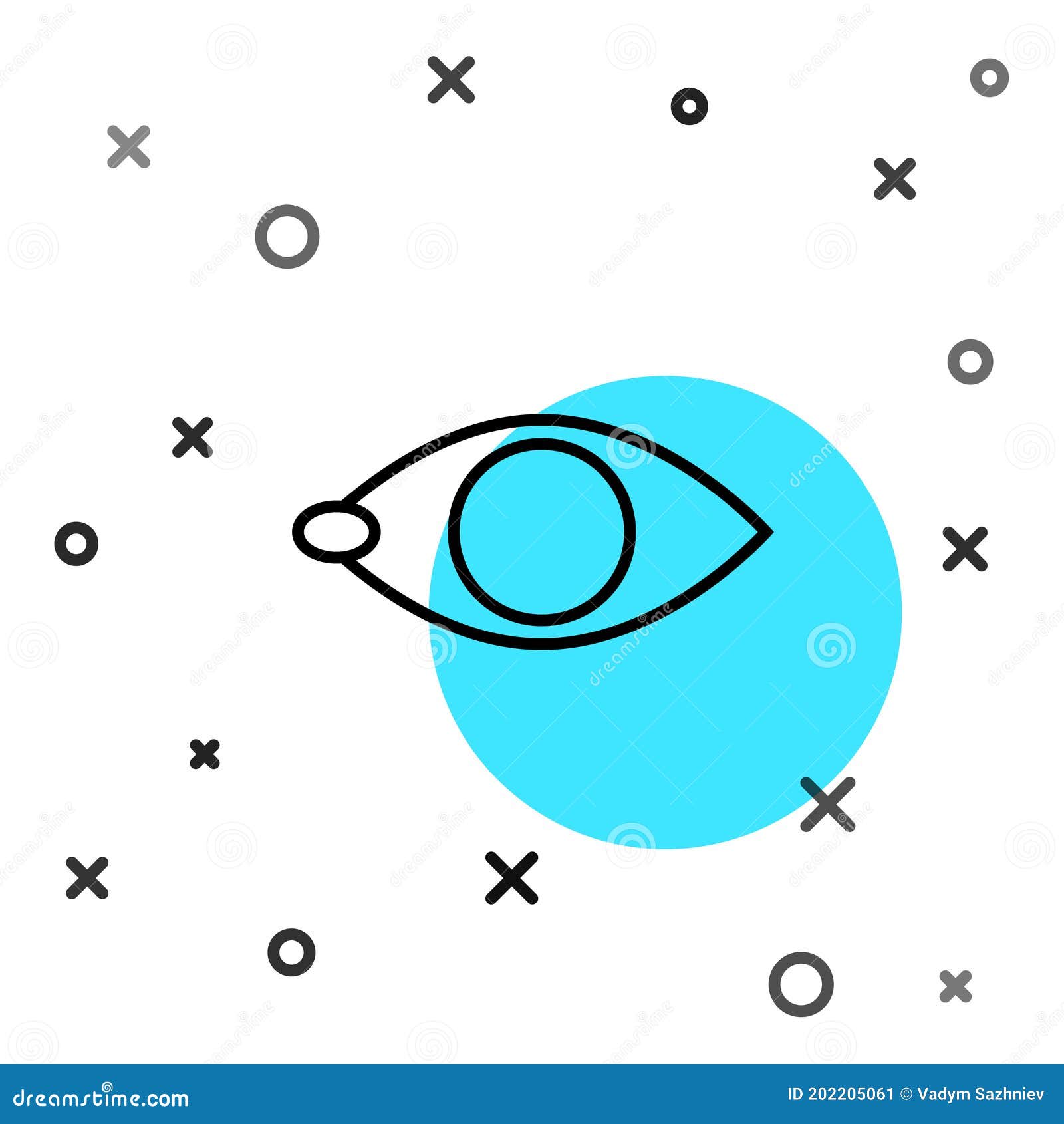 Black Line Blindness Icon Isolated on White Background. Blind Sign ...