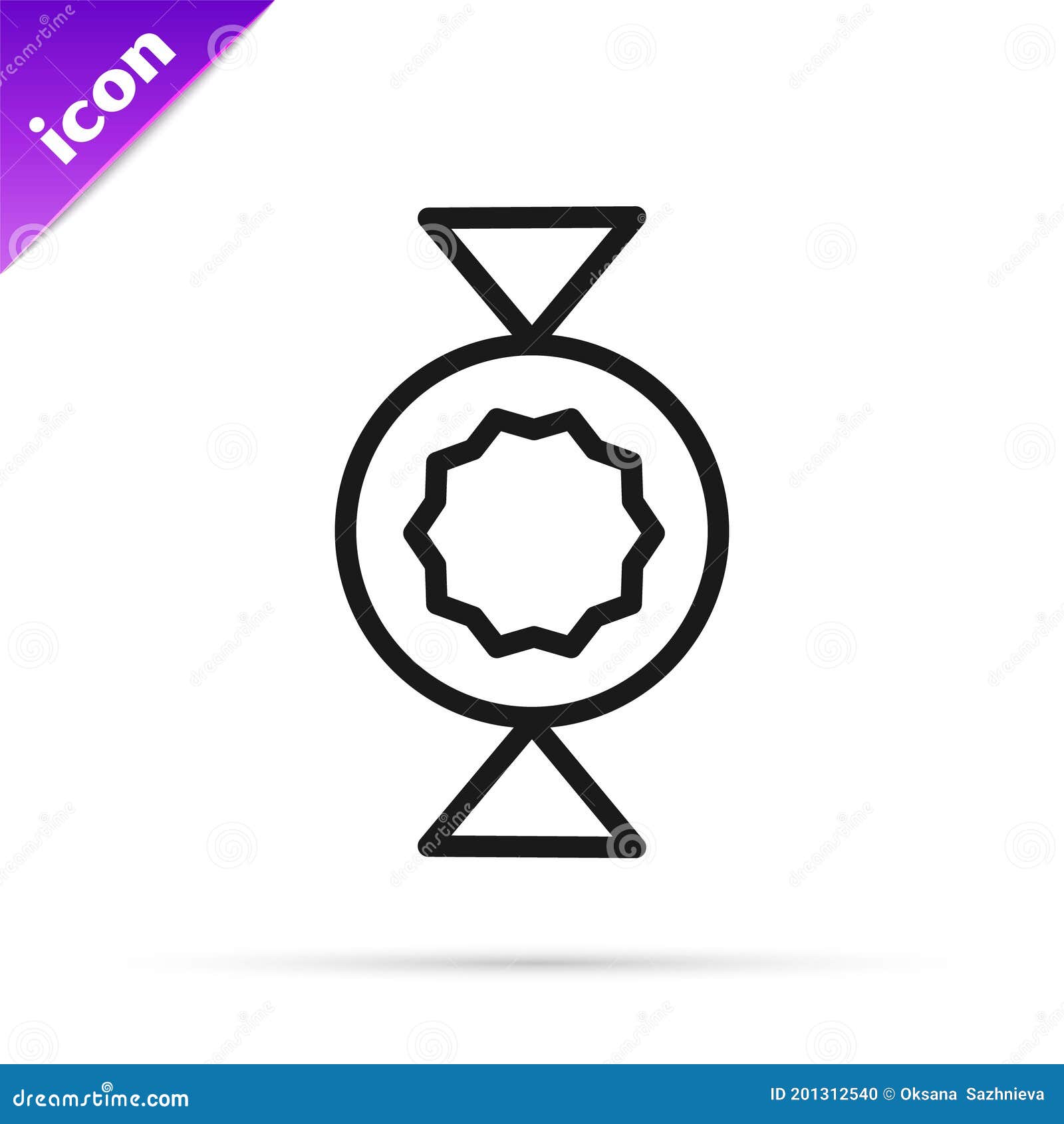 Black Line Candy Icon Isolated on White Background. Vector Stock Vector ...
