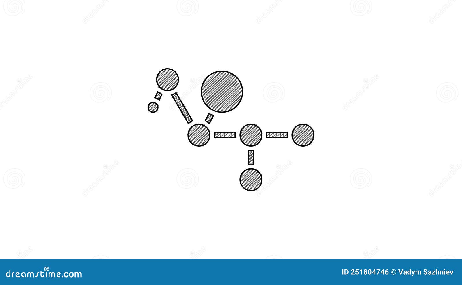Black Line Cannabis Molecule Icon Isolated on White Background ...