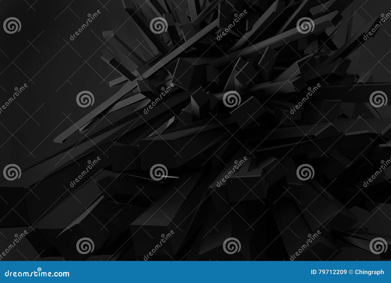 Black Line Chaos Levitation on Black Background 3d Rendering Stock ...