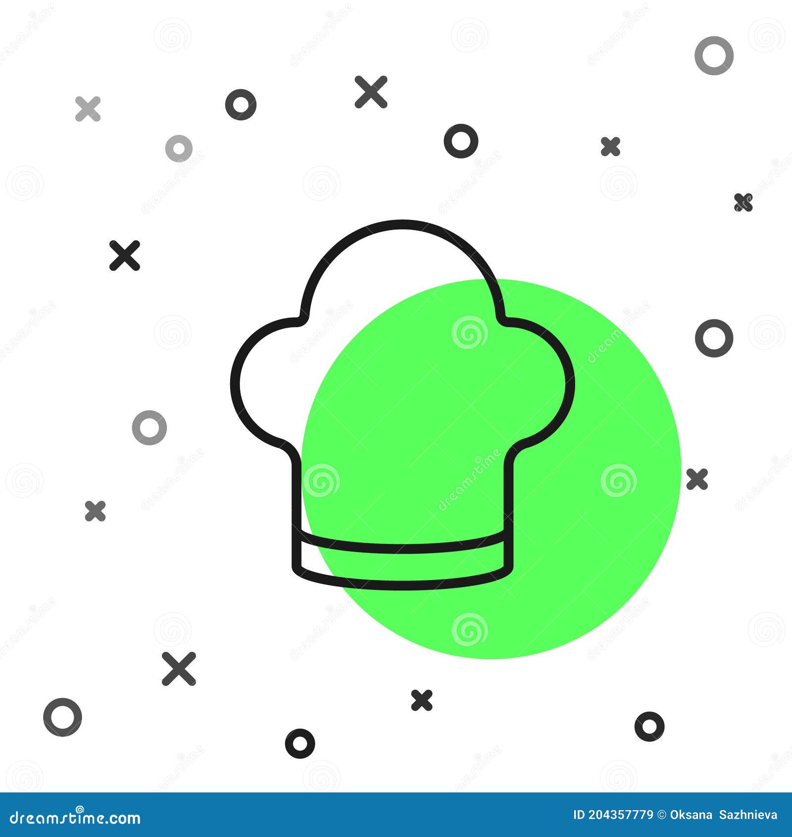 Black Line Chef Hat Icon Isolated on White Background. Cooking Symbol ...