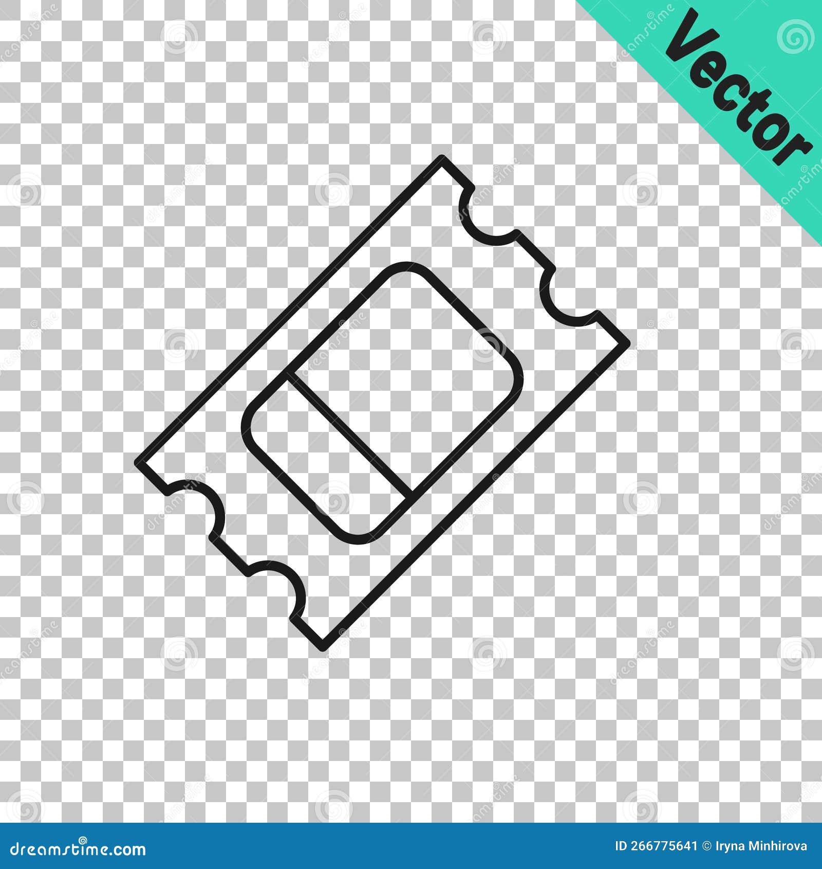 Black Line Circus Ticket Icon Isolated On Transparent Background ...