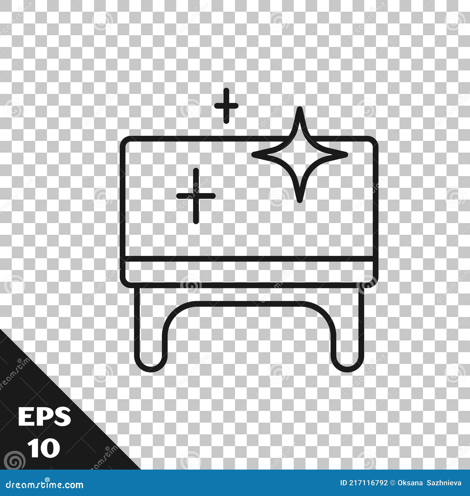 Black Line Clean Wooden Table Icon Isolated on Transparent Background ...