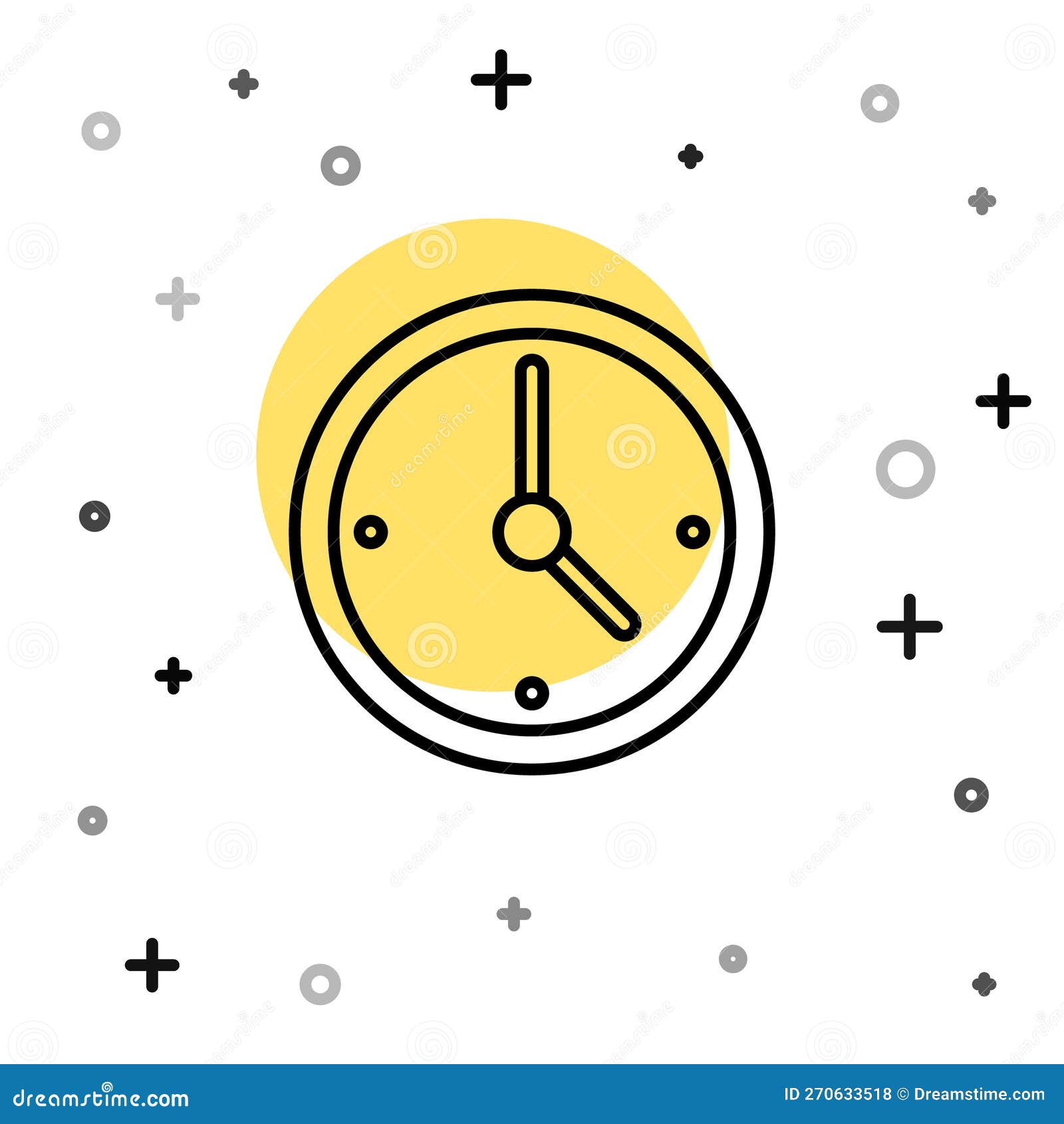 Black Line Clock Icon Isolated on White Background. Time Symbol. Random ...