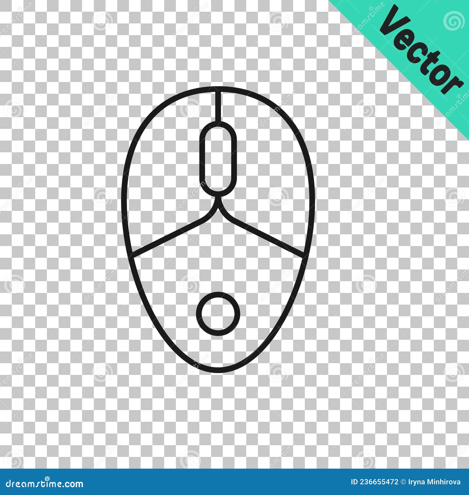 Black Line Computer Mouse Gaming Icon Isolated on Transparent ...