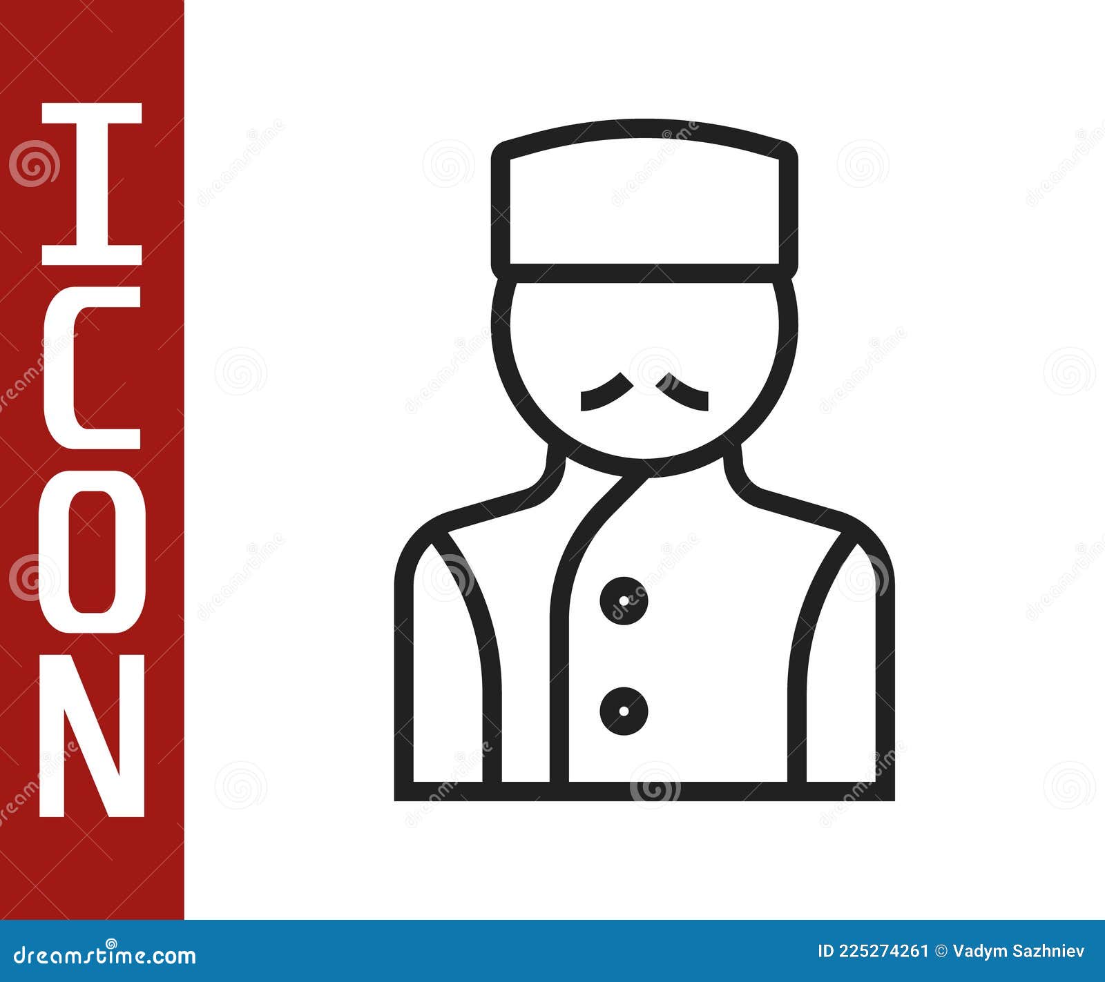 Black Line Concierge Icon Isolated on White Background. Vector Stock ...