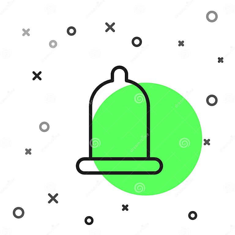 Black Line Condom Safe Sex Icon Isolated On White Background Safe Love Symbol Contraceptive