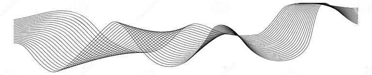 Black Line 3d Form. Dynamic Waveform Template Stock Vector ...