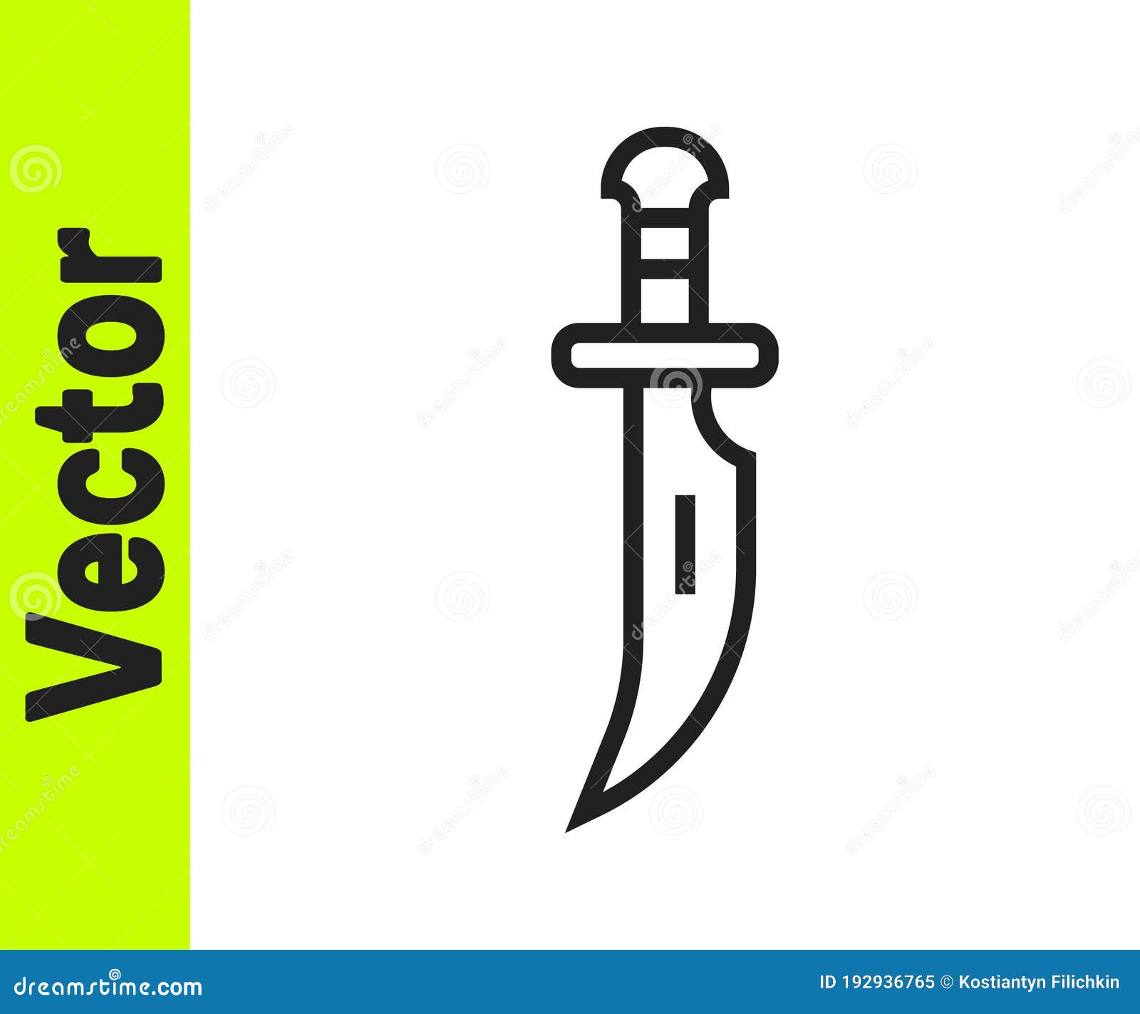 Old Sharp Blade Vintage Dagger Silhouette Cartoon Vector ...