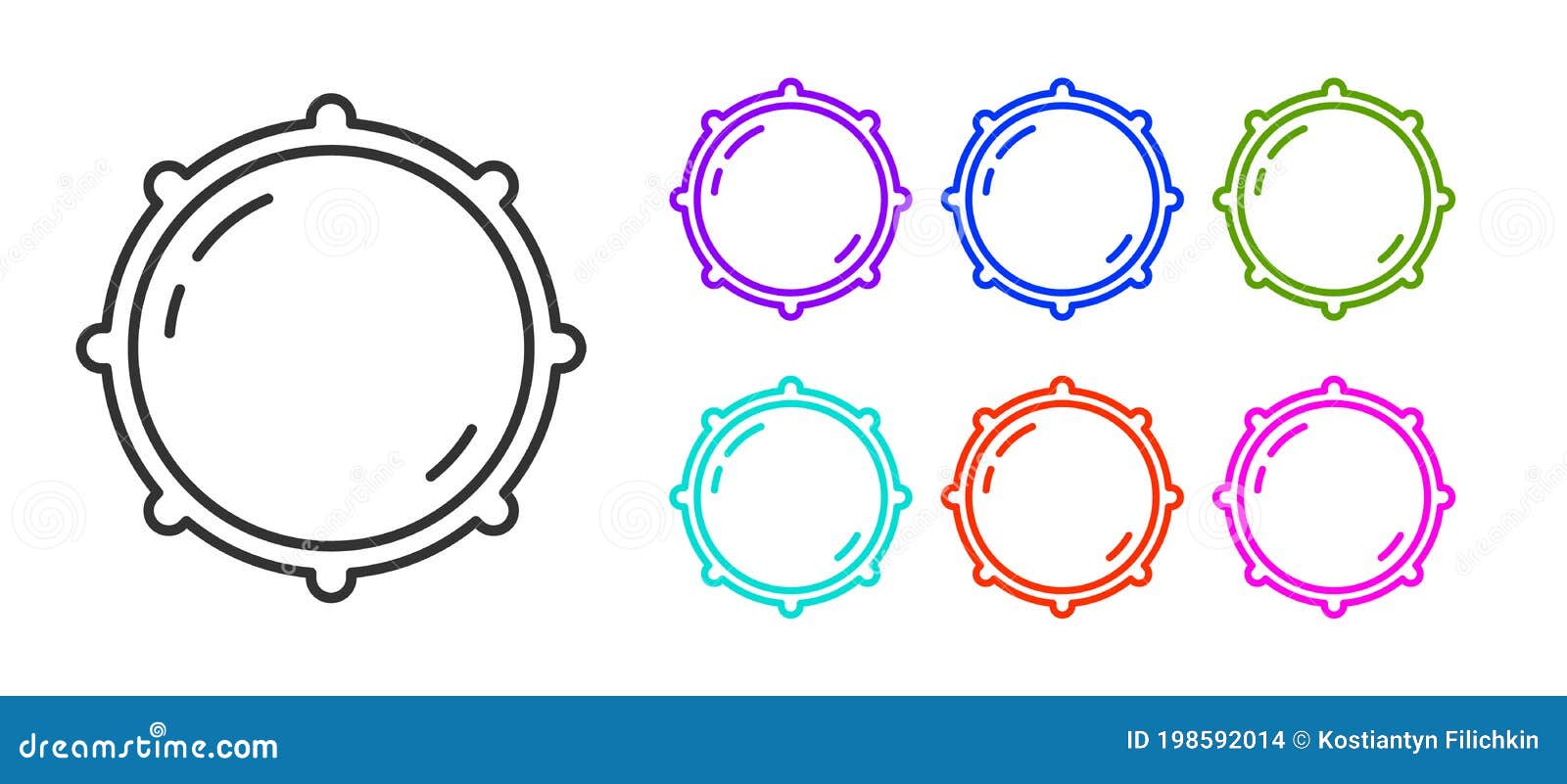 Black Line Dial Knob Level Technology Settings Icon Isolated on White ...