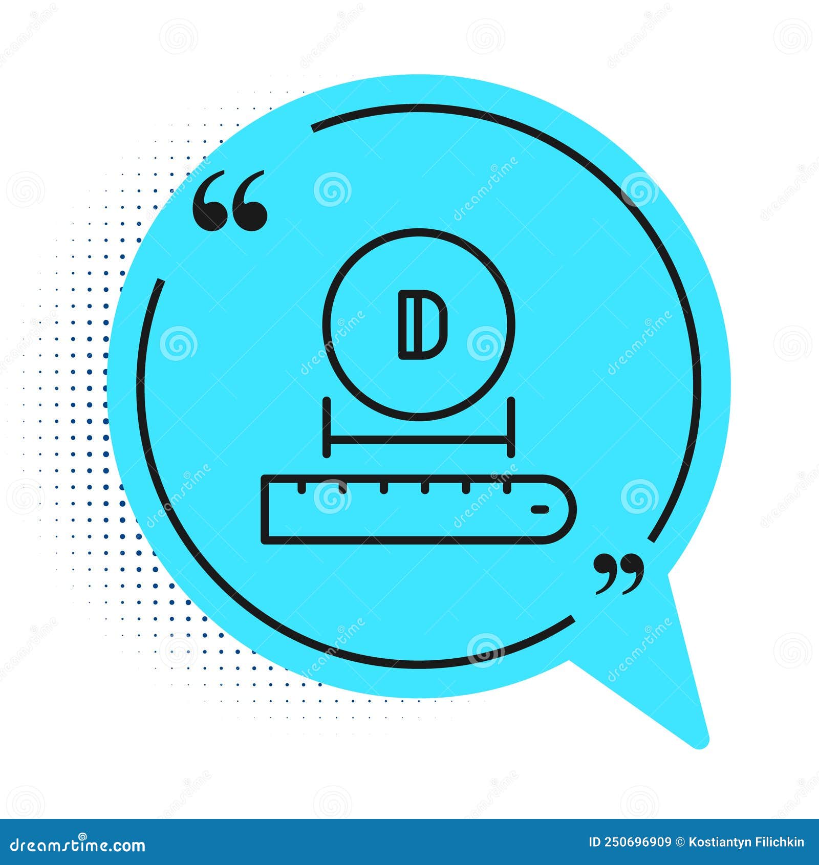 Diameter Symbol Icon Of 3 Types Color, Black And White, Outline ...