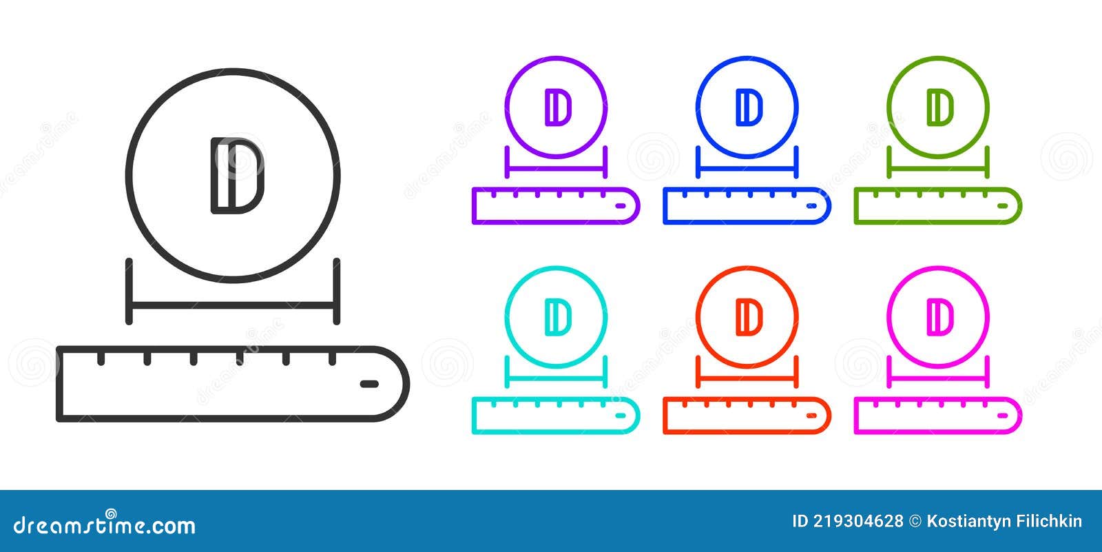 Diameter Icon On White Background. Circle Diameter Sign. Flat Style ...