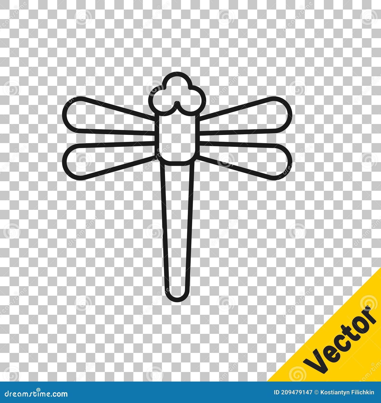 Line Art Dragonfly With Variant Color Available For Logo-icon-clipart ...