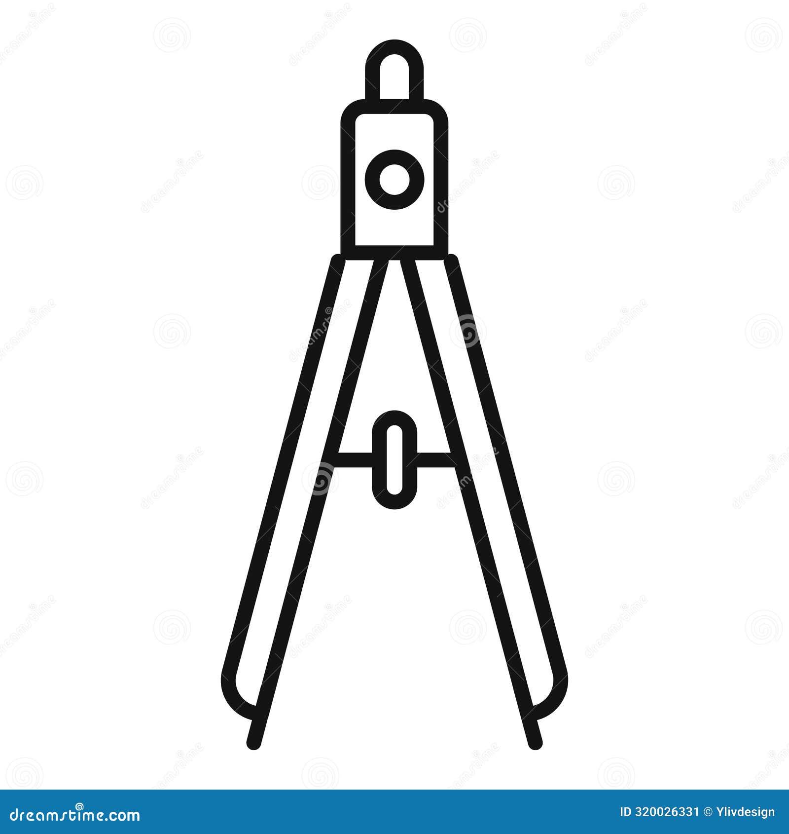Black Line Drawing of a Compass Divider Stock Vector - Illustration of ...
