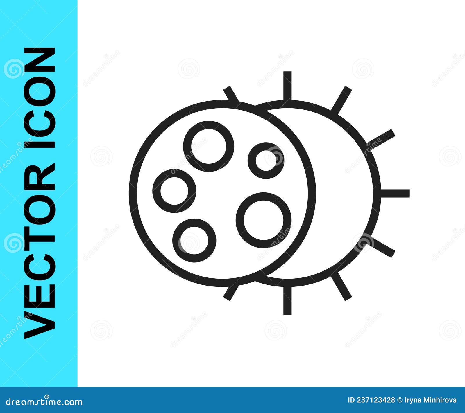 Black Line Eclipse of the Sun Icon Isolated on White Background. Total ...